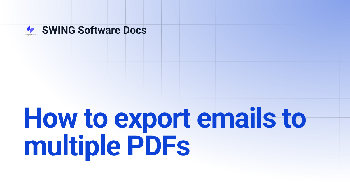 How to export emails to multiple PDFs | PDF Converter for Notes