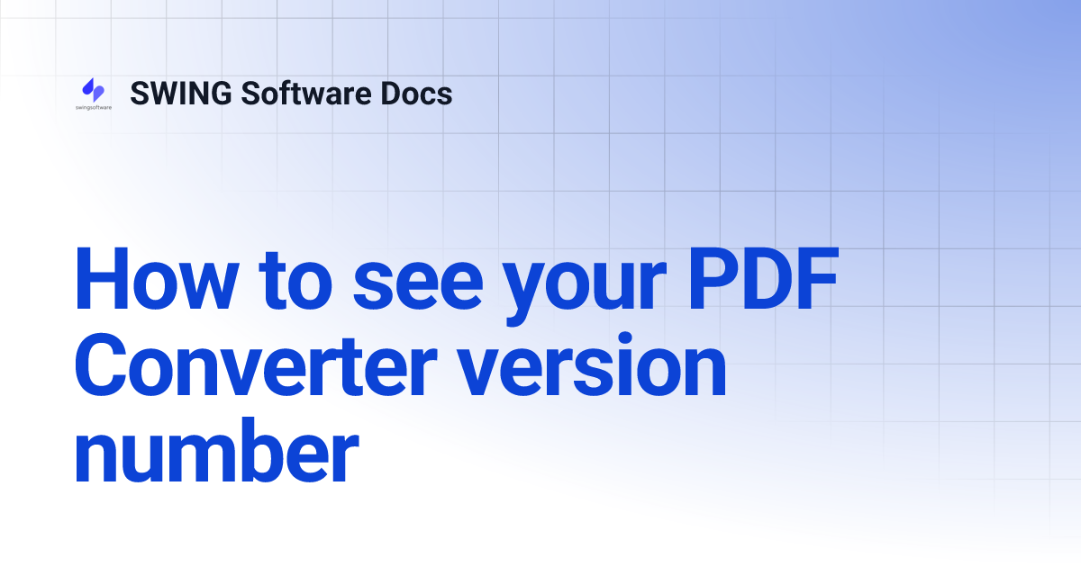 How to see your PDF Converter version number | PDF Converter for Notes